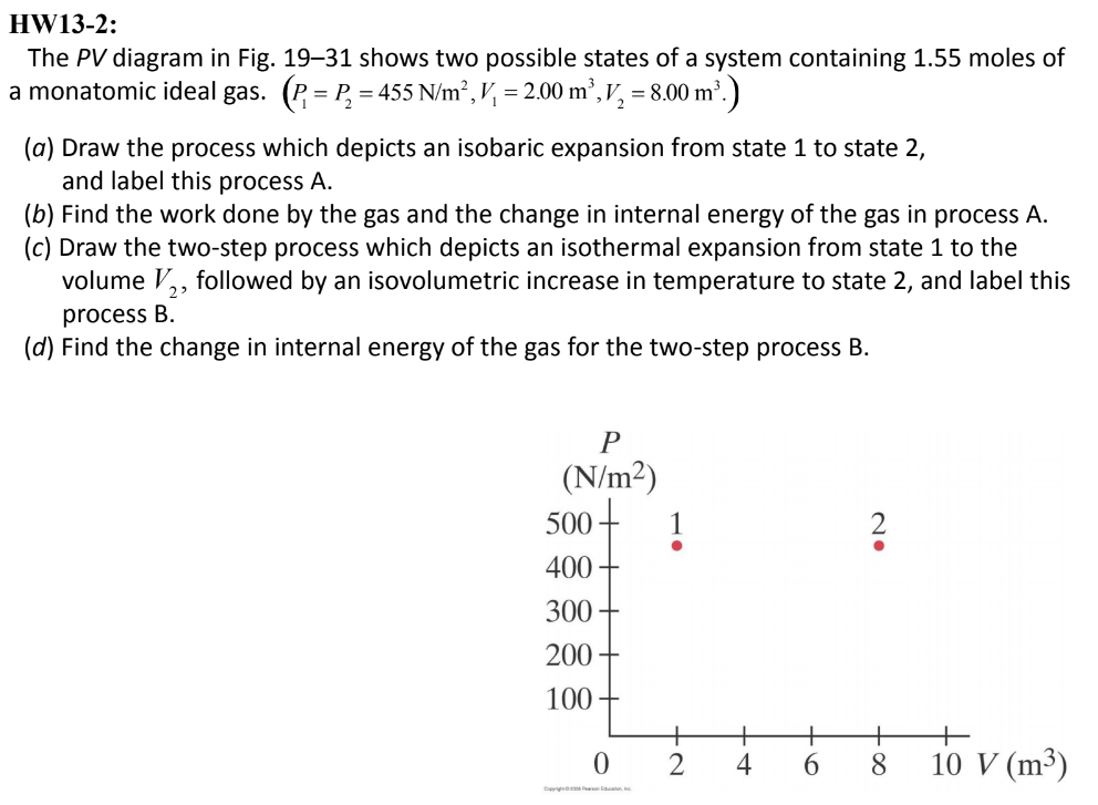 Solved HW13-2: The PV diagram in Fig. 19-31 shows two | Chegg.com