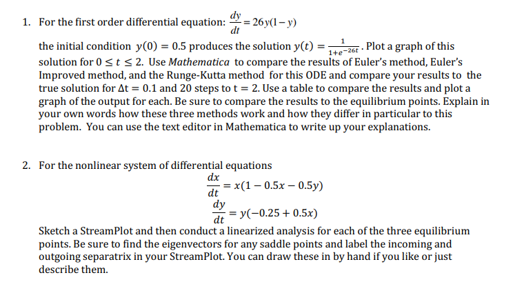 Solved 1. For the first order differential equation:v | Chegg.com