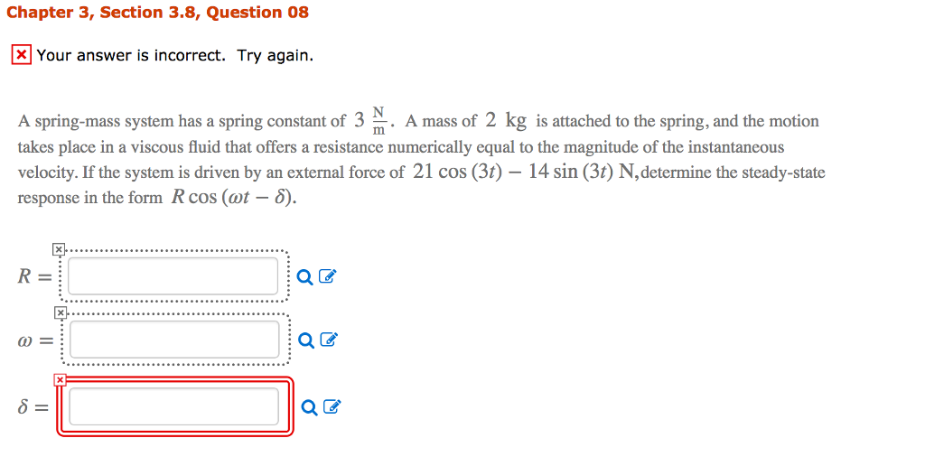 Solved Chapter 3, Section 3.8, Question 08 Your answer is | Chegg.com