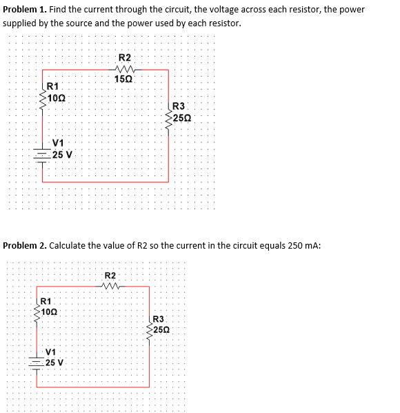 Solved Problem 1. Find the current through the circuit, the | Chegg.com