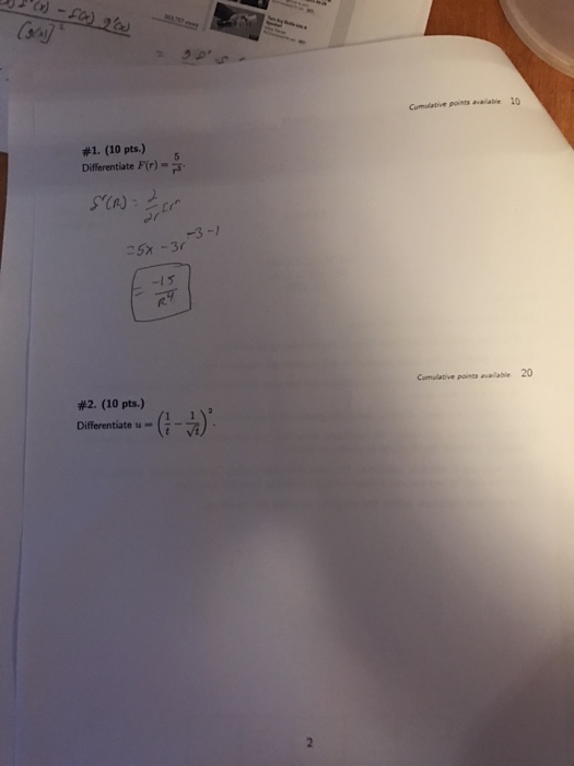 Solved Differentiate F(r) = 5/r^3. Differentiate u = (1/t - | Chegg.com