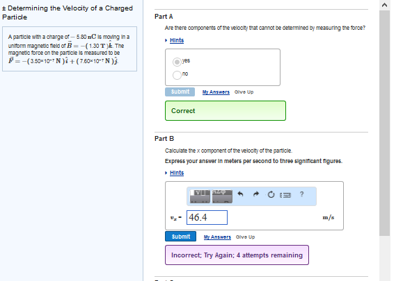 Solved Determining the Velocity of a Charged Particle A | Chegg.com