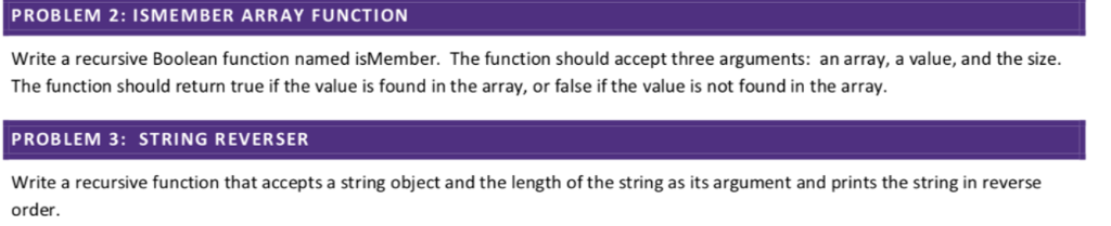 Solved Problem 2 1smember Array Function Write A Recursive