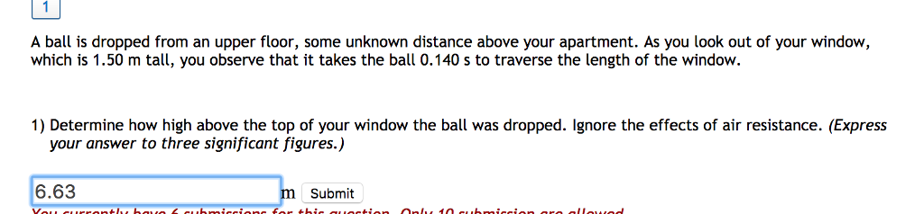 Solved A ball is dropped from an upper floor, some unknown | Chegg.com