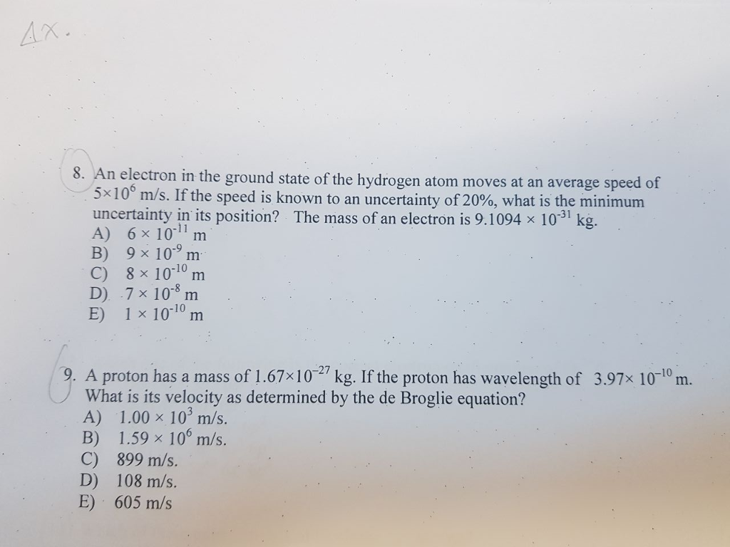 Solved 8 An Electron In The Ground State Of The Hydrogen