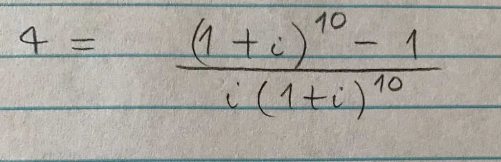 Solved Solve for I = (1 + i)^10 - 1/i(1 + i)^10 | Chegg.com