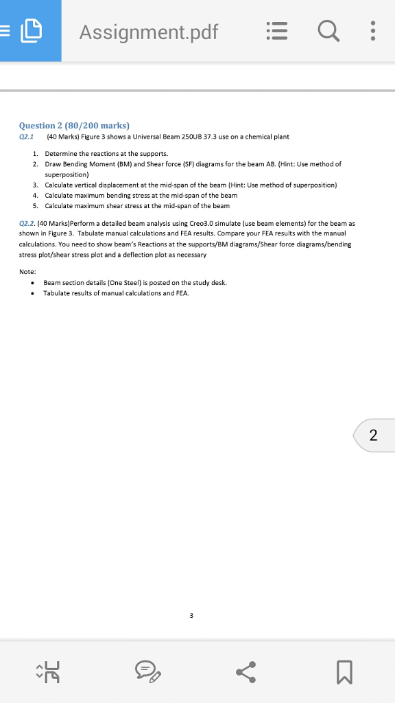 Solved Figure 3 shows a Universal Beam 250 UB 37.3 use on a | Chegg.com
