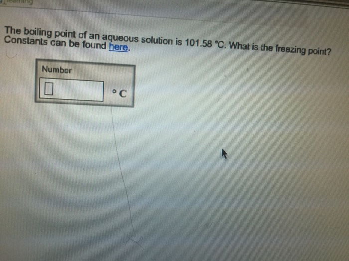 Solved The boiling point of an aqueous solution is 101.58 | Chegg.com