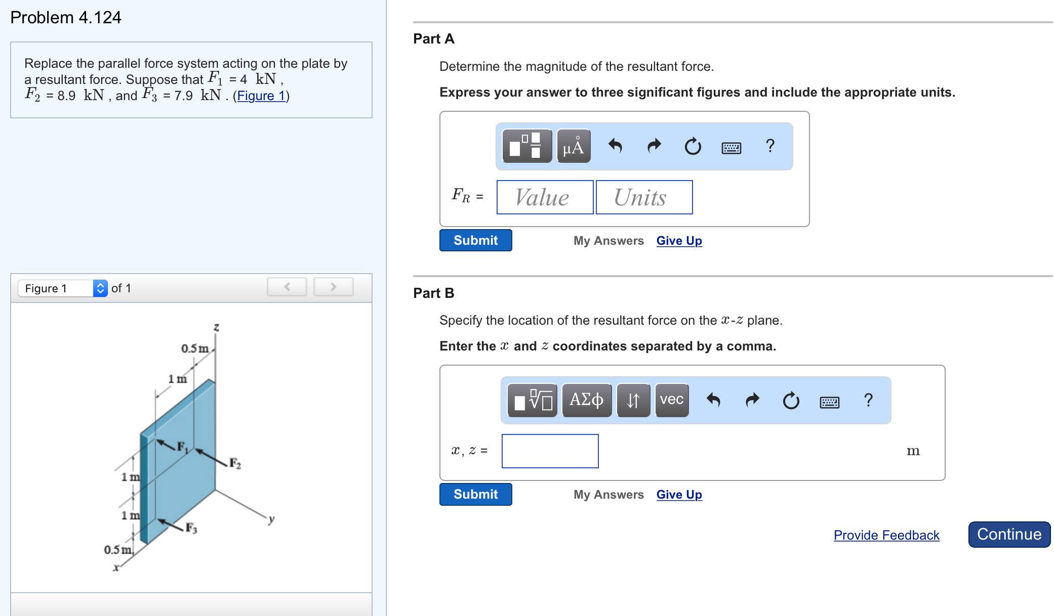 Solved Replace the parallel force system acting on the plate | Chegg.com