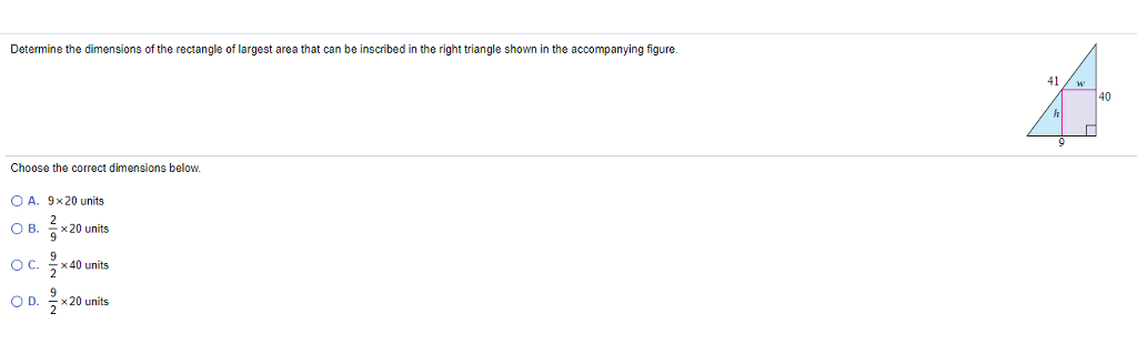 Solved Determine the dimensions of the rectangle of largest | Chegg.com