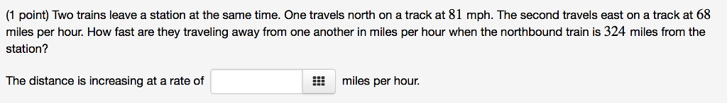 Solved Two trains leave a station at the same time. One | Chegg.com