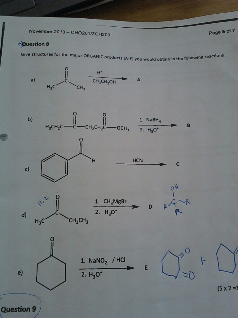 Solved Give structures for the major ORGANIC products | Chegg.com
