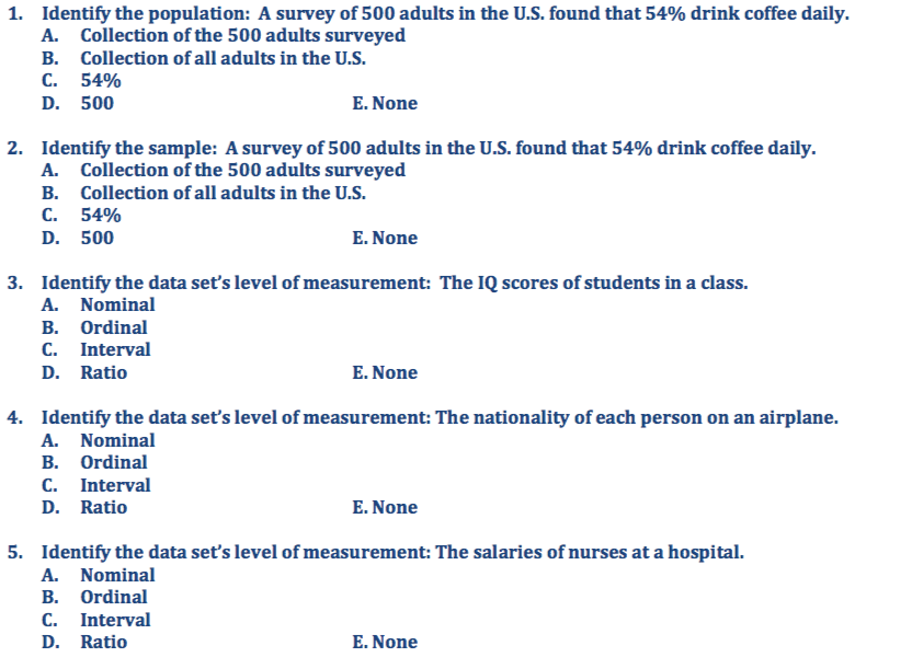 Solved Identify the population: A survey of 500 adults in | Chegg.com