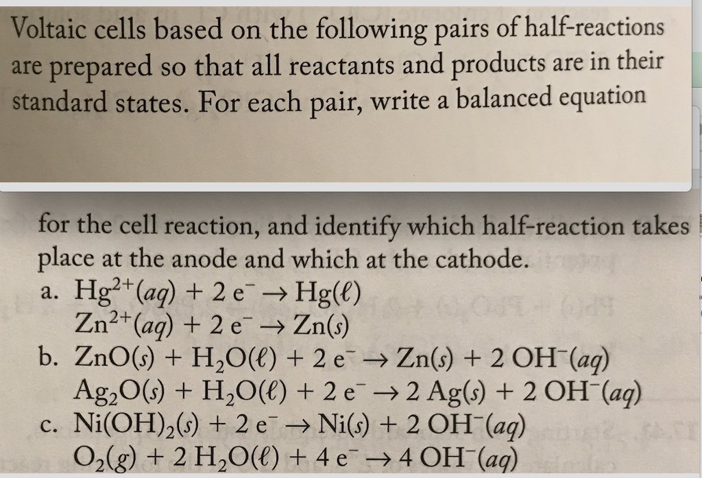 Solved Voltaic cells based on the following pairs of | Chegg.com