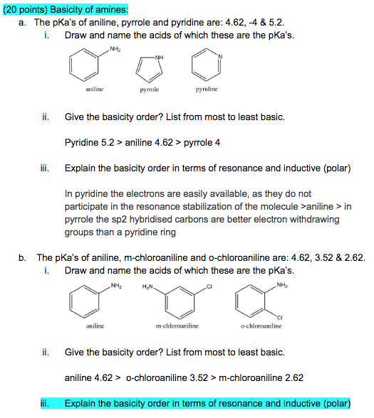 Solved (20 points) Basicity of amines i. Draw and name the | Chegg.com