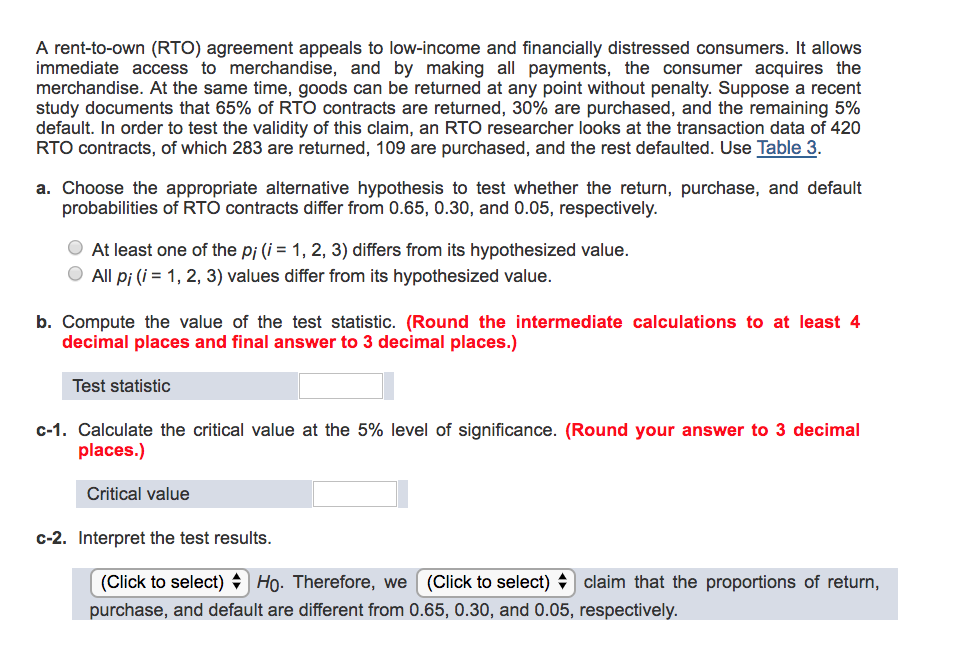 Solved A rent-to-own (RTO) agreement appeals to low-income | Chegg.com