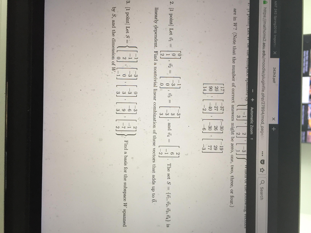 Solved Mat 242 Spring2018 Importex 242h3 Pdf Chegg