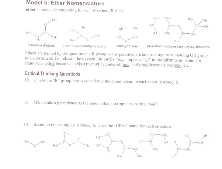 Solved Model 5: Ether Nomenclature Ethers are named by | Chegg.com