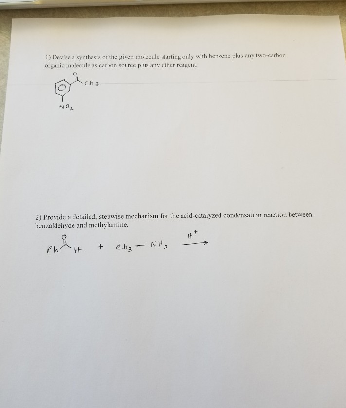 Solved 1) Devise a synthesis of the given molecule starting | Chegg.com