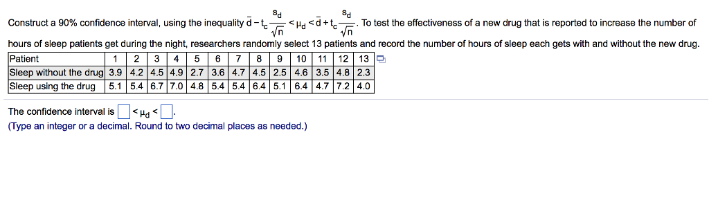Solved Sd Construct a 90% confidence interval, using the | Chegg.com