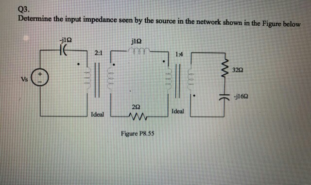 Solved Q3. Determine the input impedance seen by the source | Chegg.com