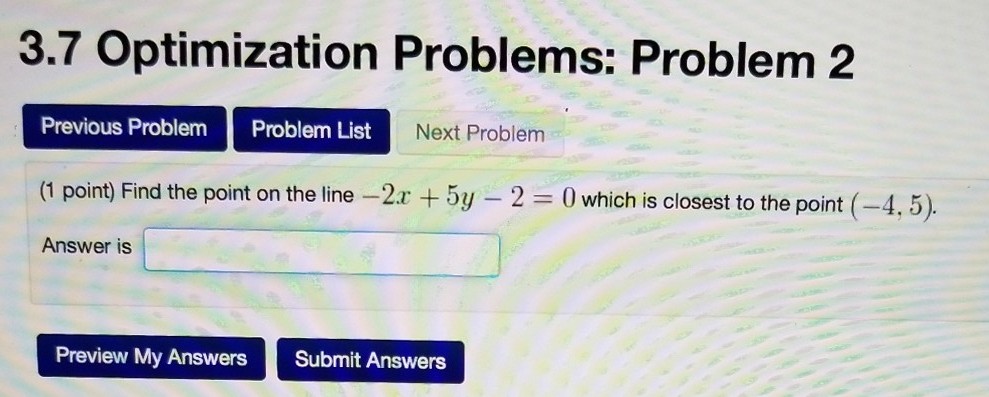 Solved 3.7 Optimization Problems: Problem 2 Previous Problem | Chegg.com