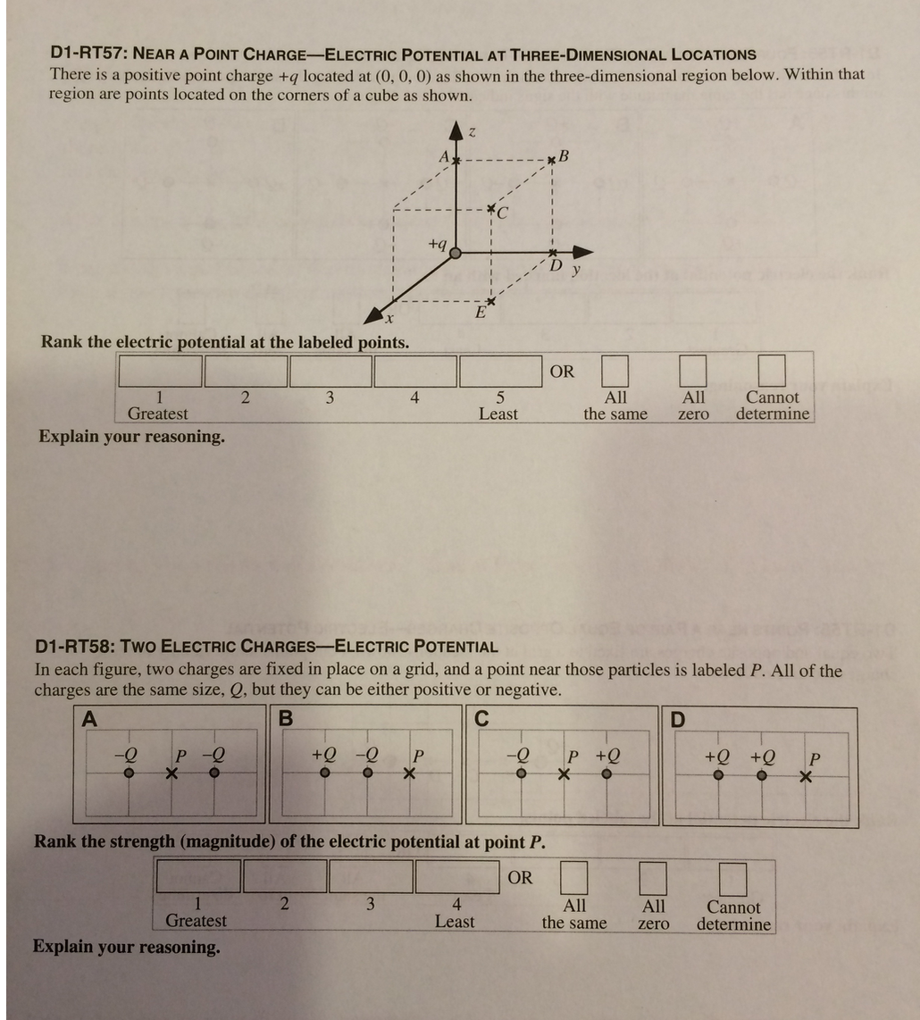 Solved D1-RT57: NEAR A POINT CHARGE-ELECTRIC POTENTIAL AT | Chegg.com