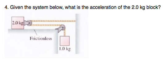 Solved Given the system below, what is the acceleration of | Chegg.com