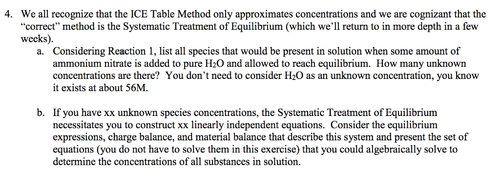 We all recognize that the ICE Table Method only | Chegg.com