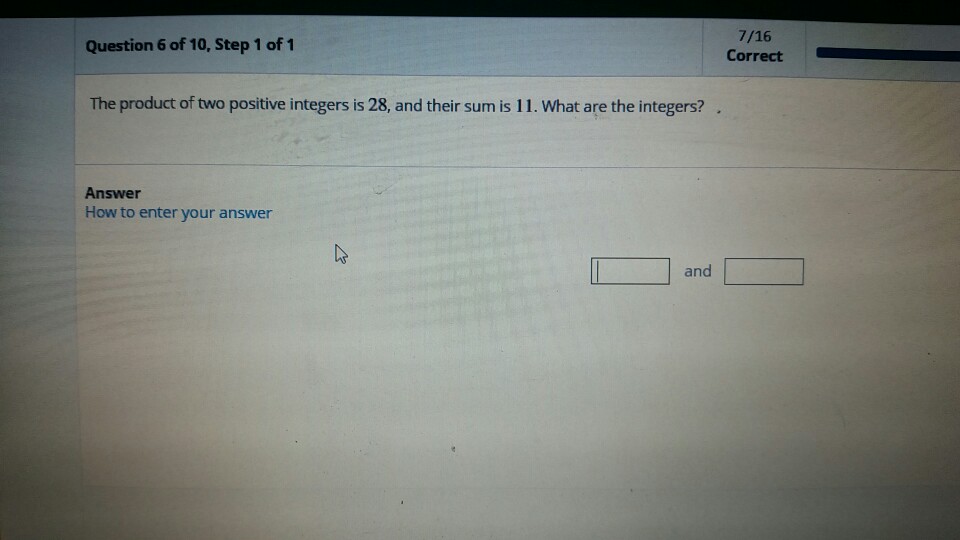 Solved Question 6 of 10, Step 1 of 1 7/16 Correct The | Chegg.com