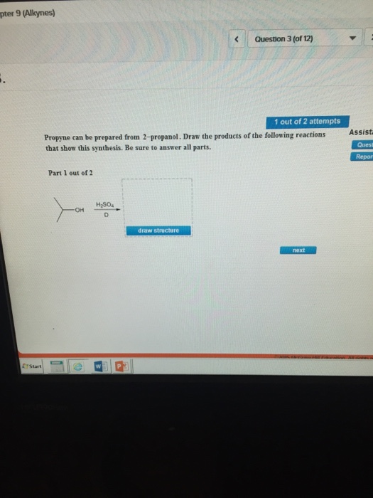 Solved Propyne can be prepared from 2-propanol. Draw the | Chegg.com