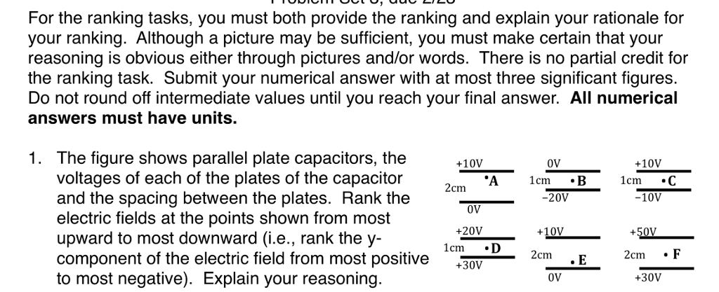 Solved For the ranking tasks, you must both provide the | Chegg.com