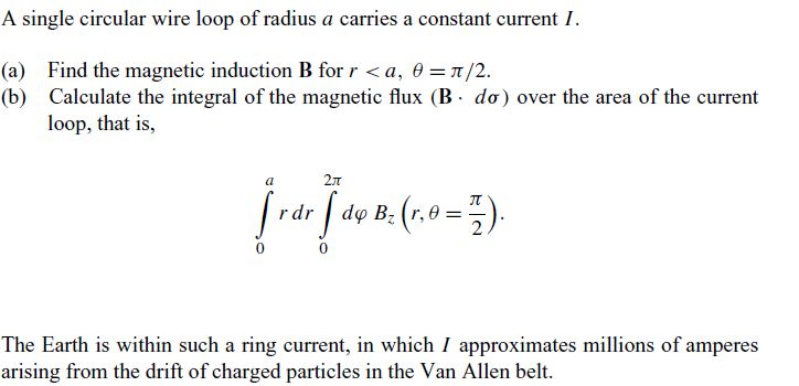 A single circular wire loop of radius a carries a | Chegg.com
