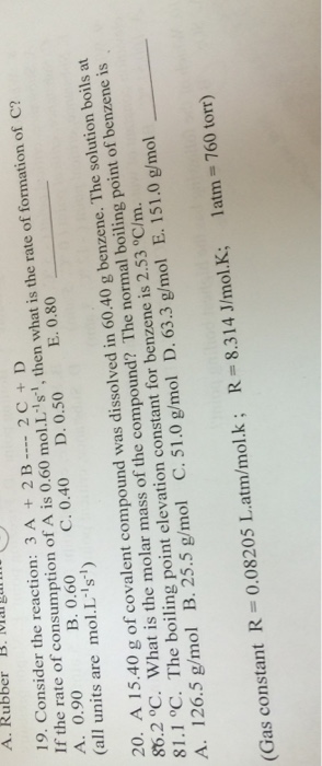 Solved Consider the reaction: 3 A + 2 B ---- 2C + D If the | Chegg.com