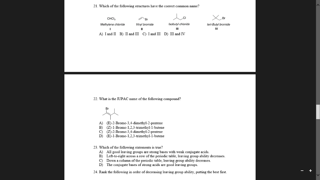 Which of the following structures have the correct | Chegg.com