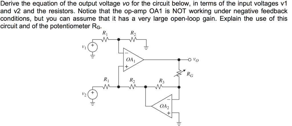 Solved Derive the equation of the output voltage vo for the | Chegg.com