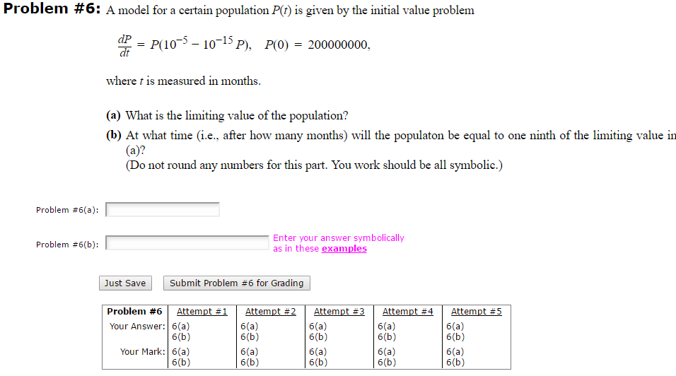 Solved A model for a certain population P(t) is given by the | Chegg.com