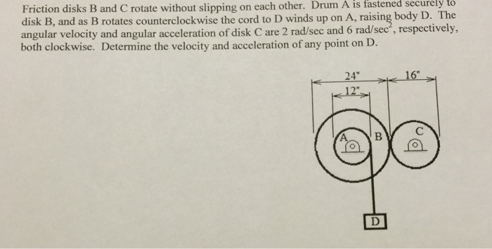 Solved Friction disks B and C rotate without slipping on | Chegg.com