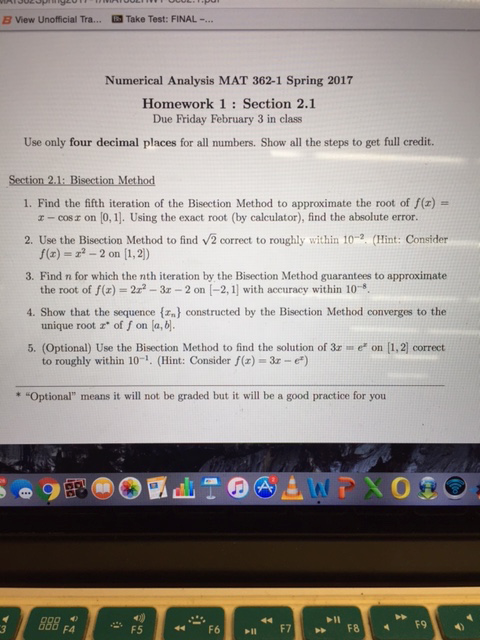 Solved Find the fifth iteration of the Bisection Method to | Chegg.com