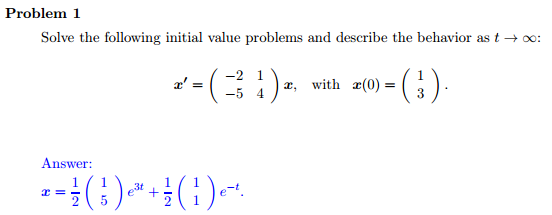 Solved Solve the following initial value problems and | Chegg.com