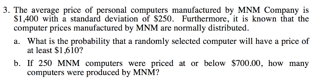 Solved 3. The average price of personal computers | Chegg.com