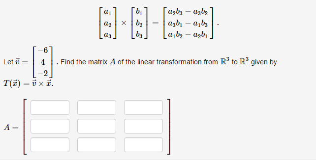 Solved The cross product of two vectors in R3 is defined by | Chegg.com
