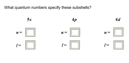 Solved What quantum numbers specify these subshells? | Chegg.com