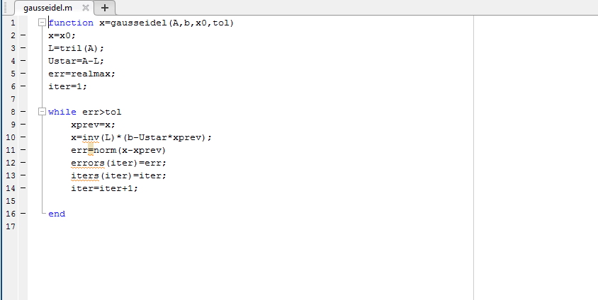 Solved I Have This Code Working For The Gauss Seidel 9248