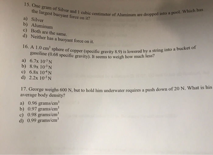 solved-one-gram-of-silver-and-1-cubic-centimeter-of-aluminum-chegg