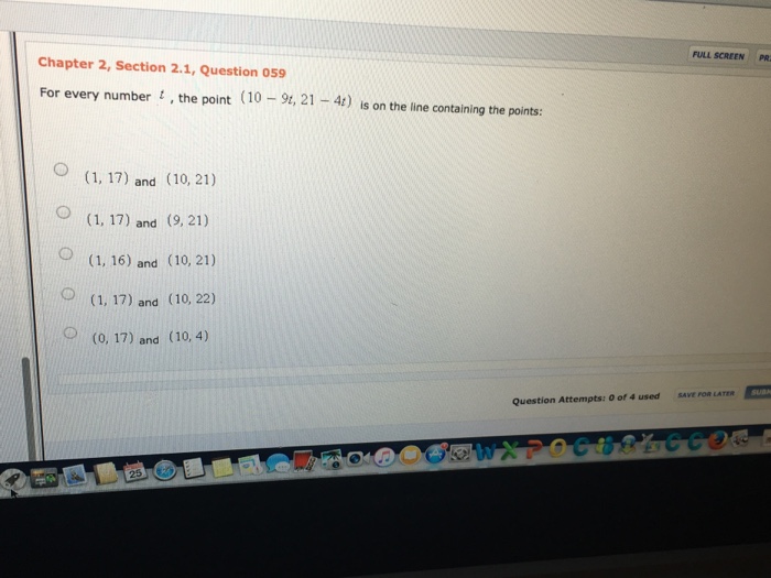 Solved FULL SCREEN PR Chapter 2, Section 2.1, Question 059 | Chegg.com