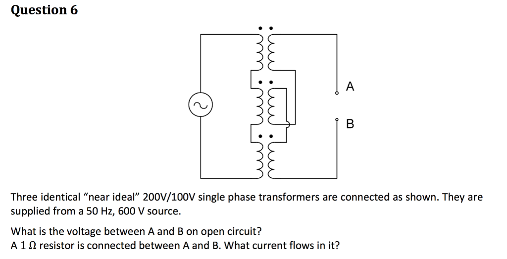 Solved Three identical "near ideal" 200 V/100 V single | Chegg.com