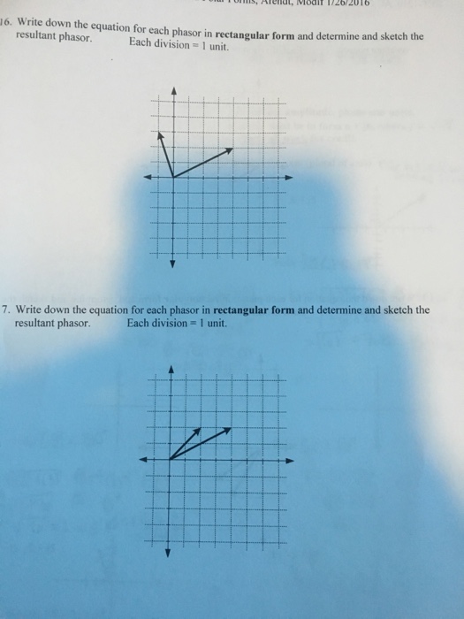 Solved Write down the equation for each phasor in | Chegg.com