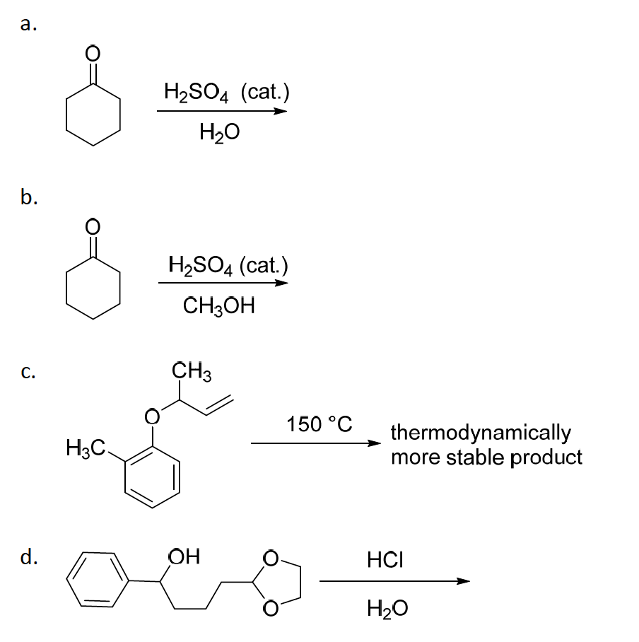 Solved H3C H2SO4 (cat.) H2O H2SO4 (cat.) CH3OH CH 150 °C | Chegg.com