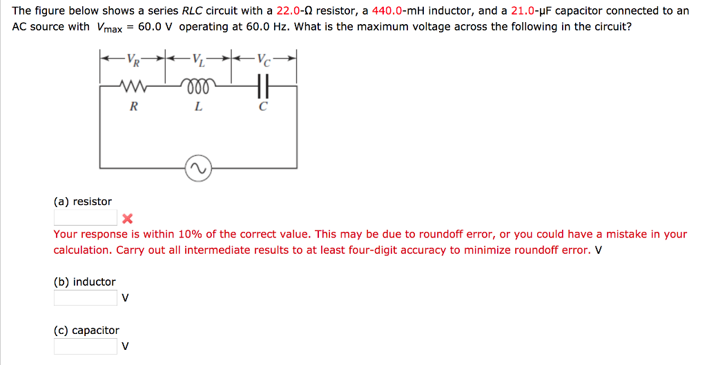 Solved The figure below shows a series RLC circuit with a | Chegg.com